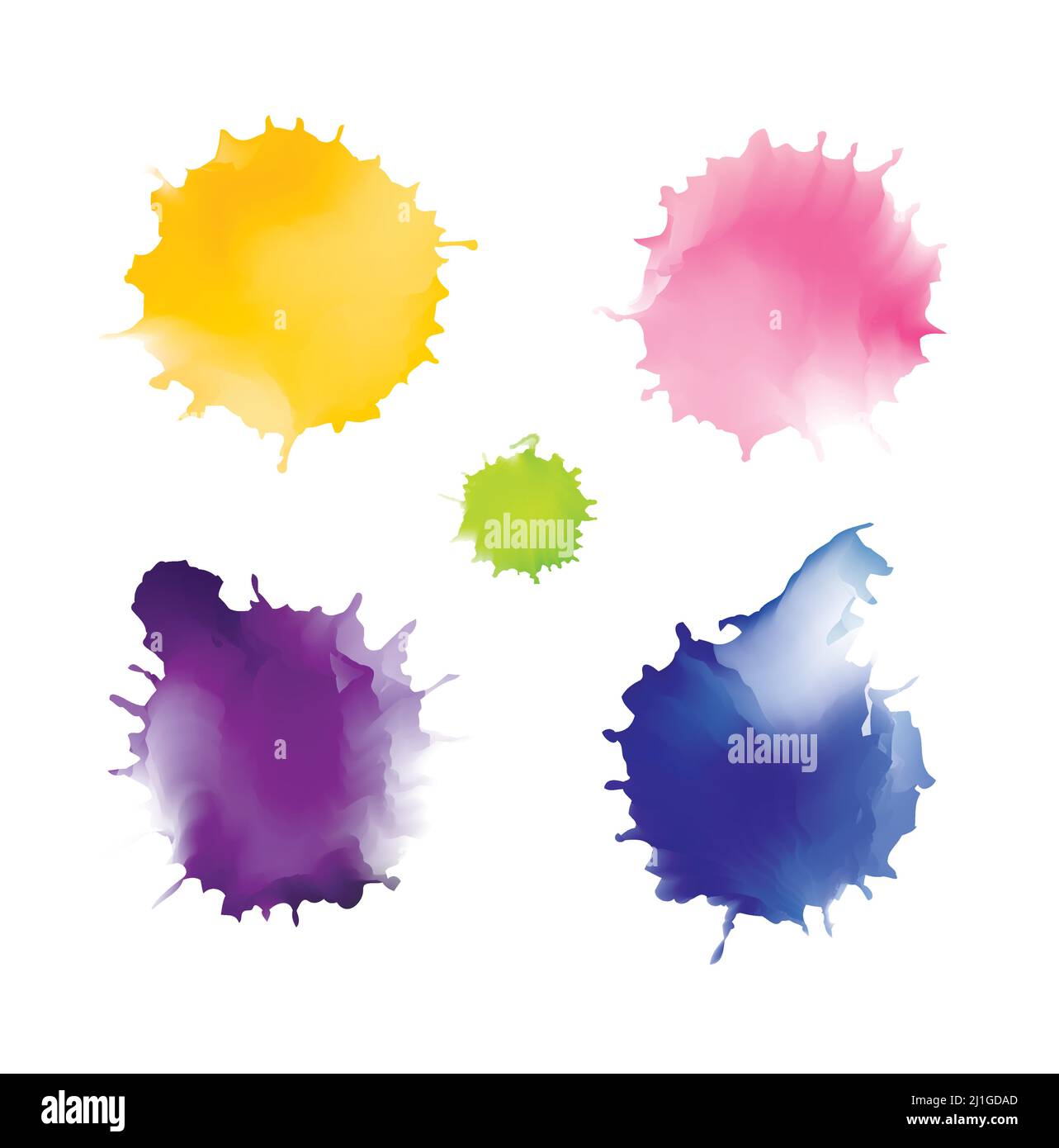 Vector colorful watercolor splash set. Colorful watercolor art hand ...