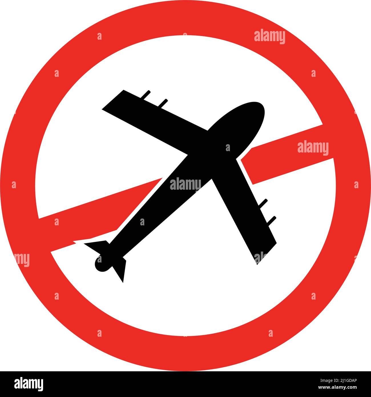Plane prohibition symbol illustration Stock Vector Images - Alamy