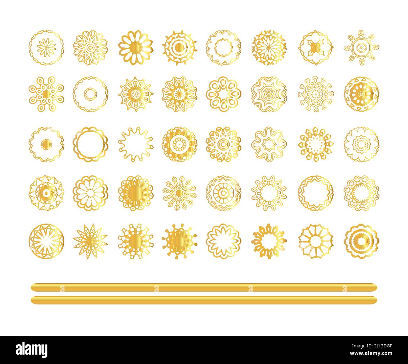 Golden mandala set. Henna tattoo golden stickers mehndi design Stock ...