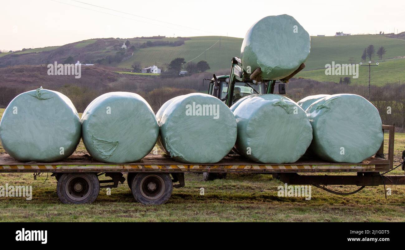 Tractor with bale lifter hi-res stock photography and images - Alamy