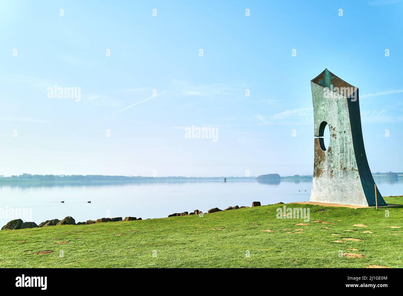 Large sculpture ( 'The Great Tower') by Alexander at the shore of lake ...