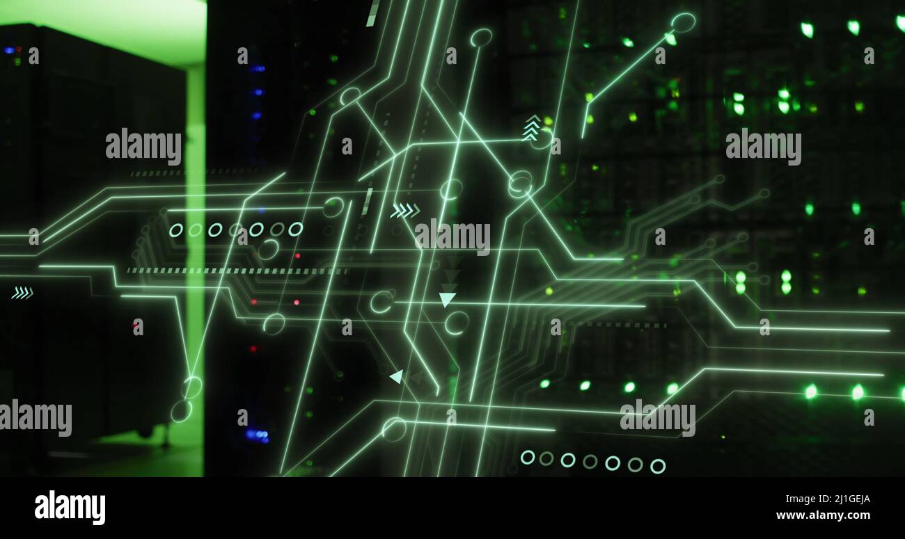 Image of data processing over computer circuit board Stock Photo - Alamy