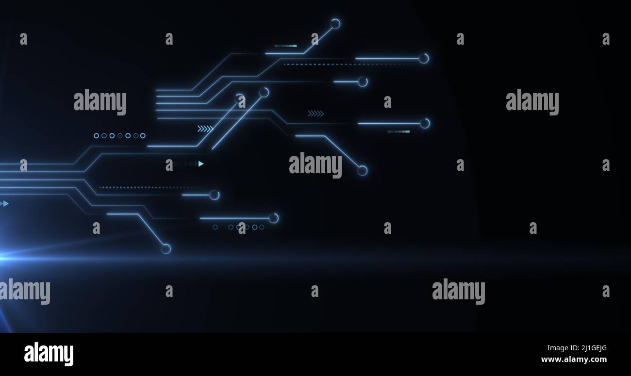 Image of data processing over computer circuit board Stock Photo - Alamy