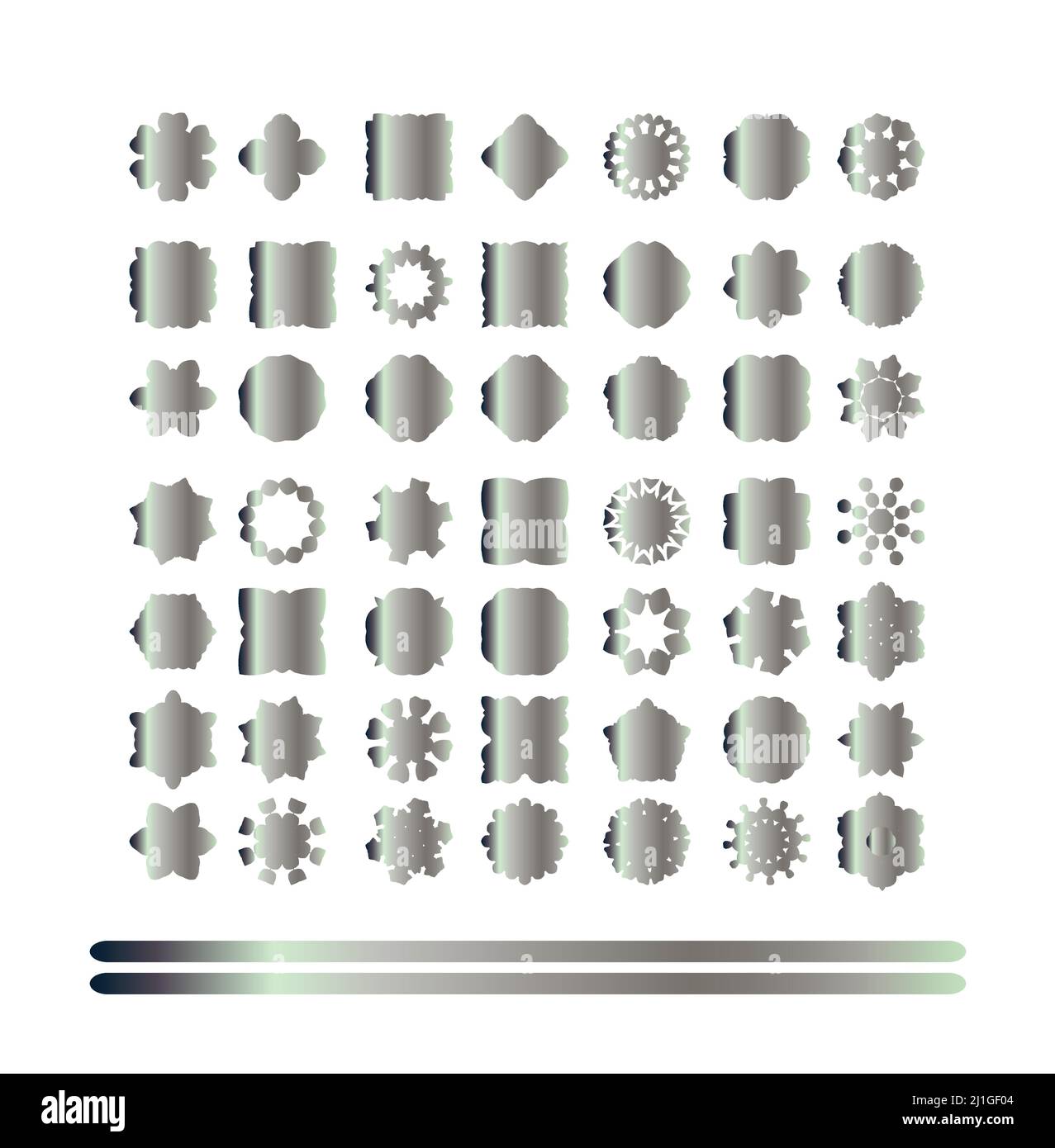 Vintage frame set. Traditional silver decor. Oriental silver pattern ...