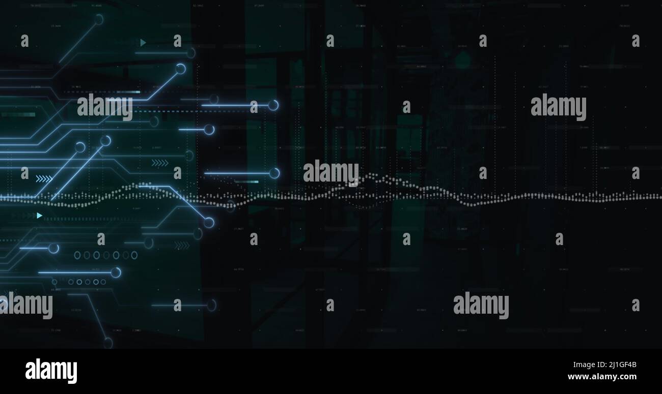 Image of data processing over computer circuit board Stock Photo - Alamy