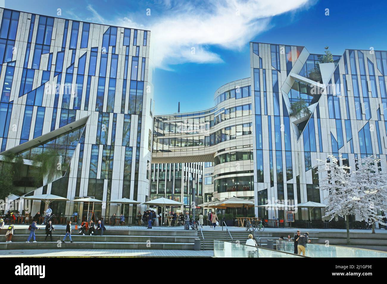 Düsseldorf (Kö Bogen), Germany - March 21.2022: View on modern ...