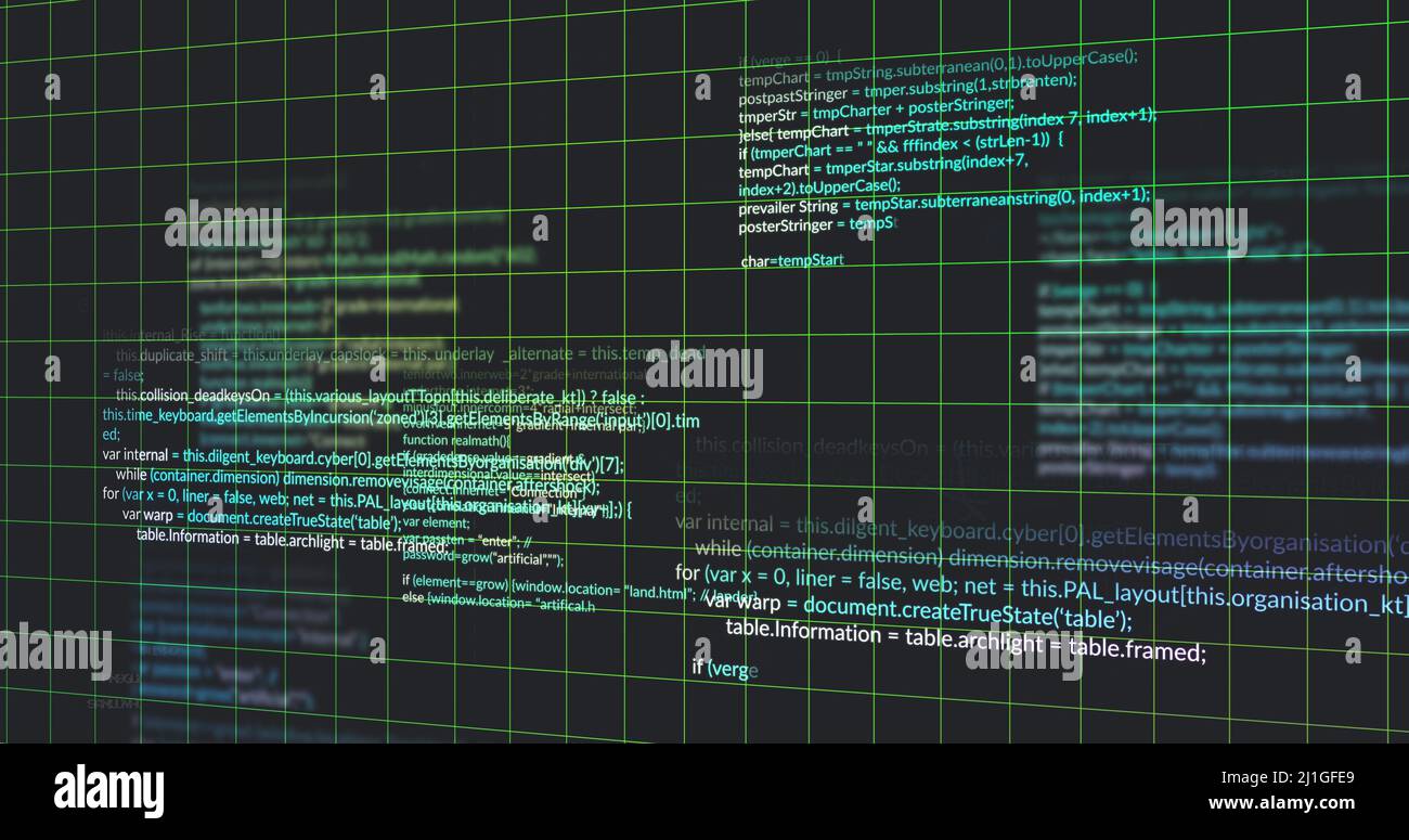 Image of data processing on black background Stock Photo - Alamy