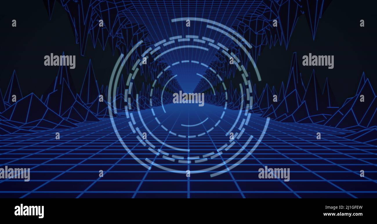 Image of scope scanning and tunnel on black background Stock Photo - Alamy
