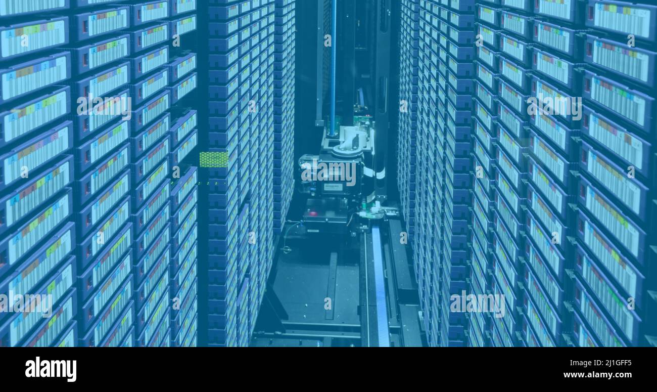 Image of data processing over server room Stock Photo - Alamy