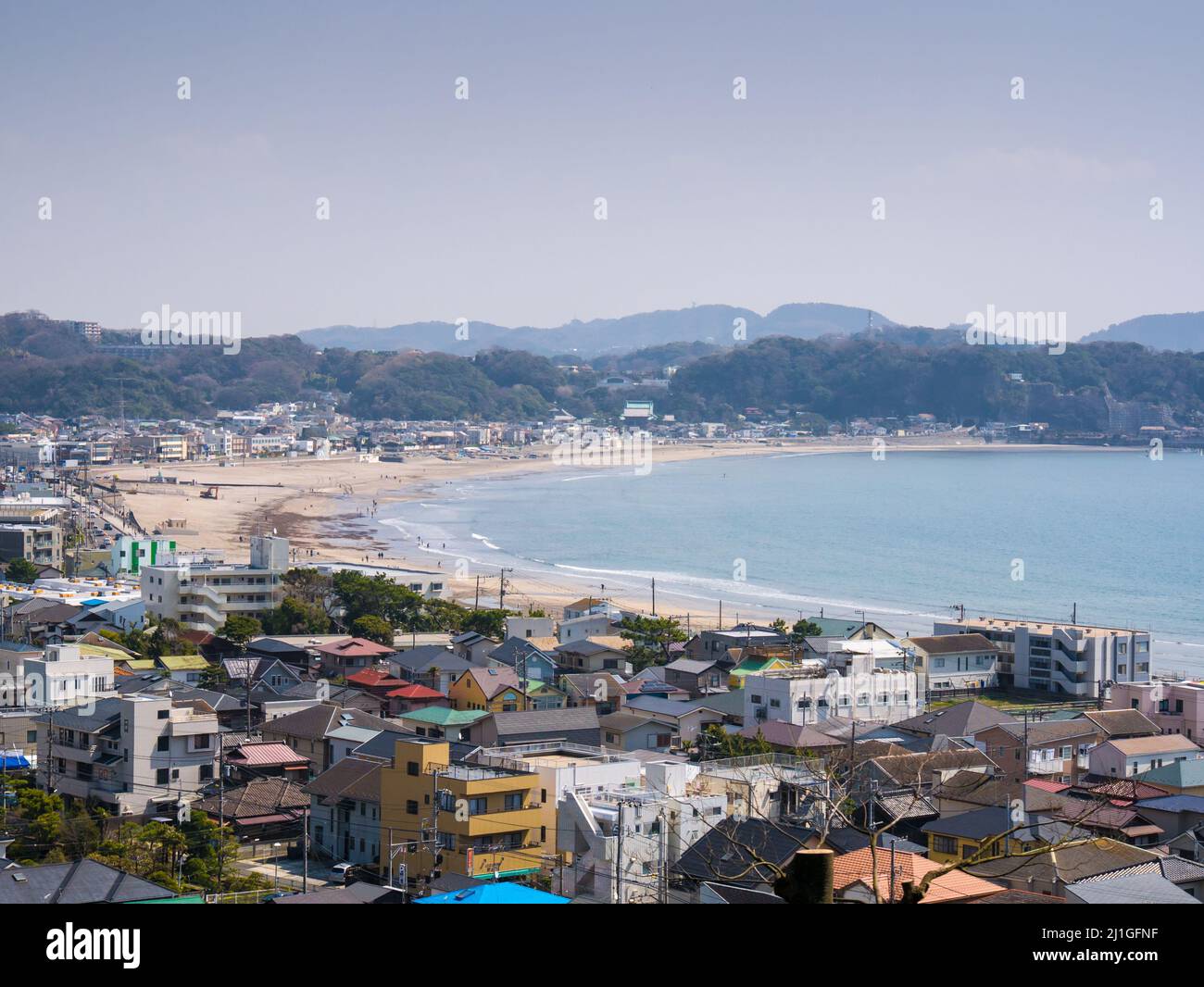 A mesmerizing view of Enoshima, Japan on a sunny day in summer Stock ...
