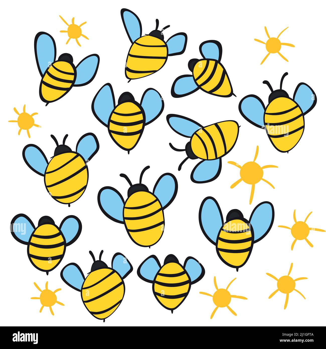Cartoon bee mascot. A small bees flies. Wasp collection. Vector ...