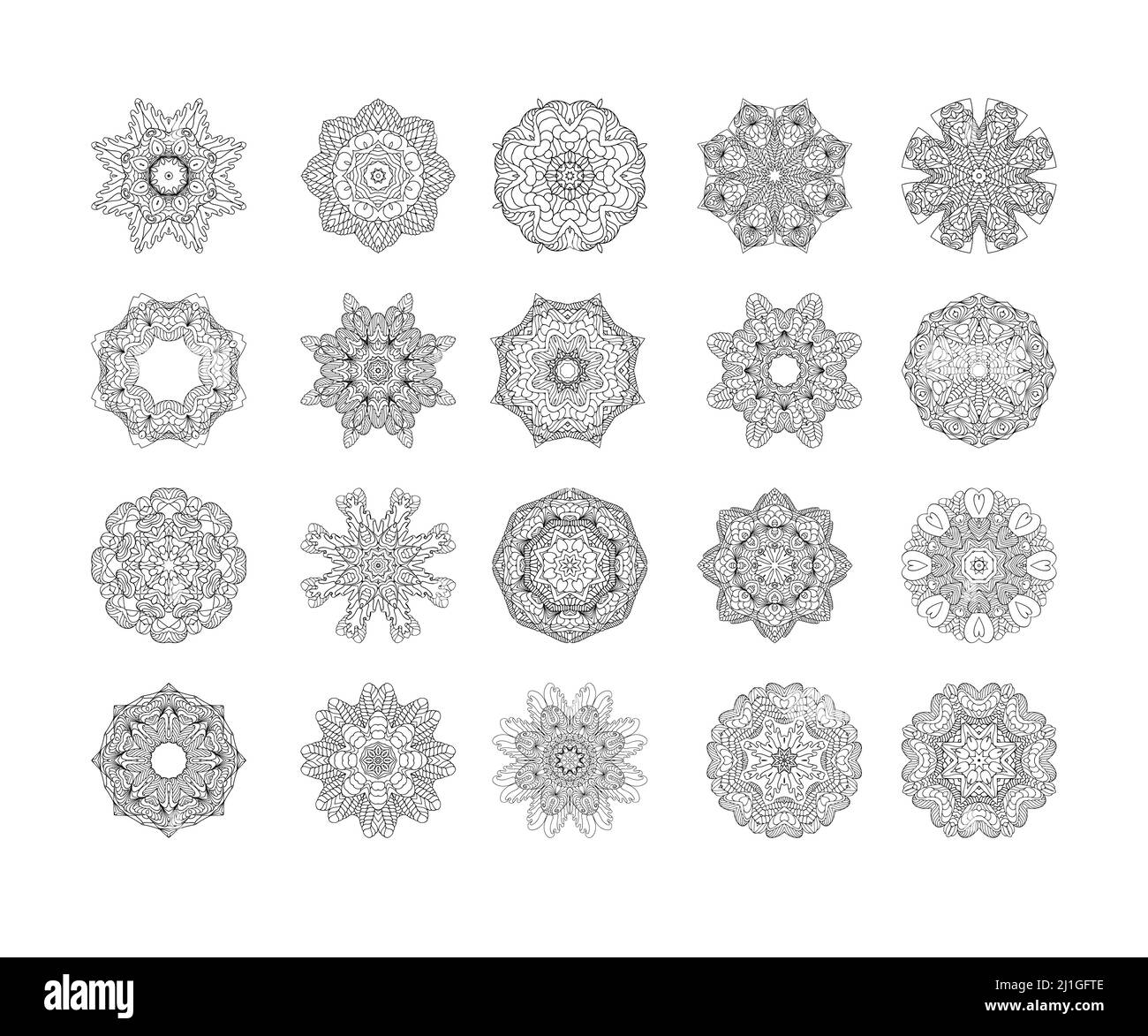 Circular pattern of traditional motifs and ancient oriental ornaments ...