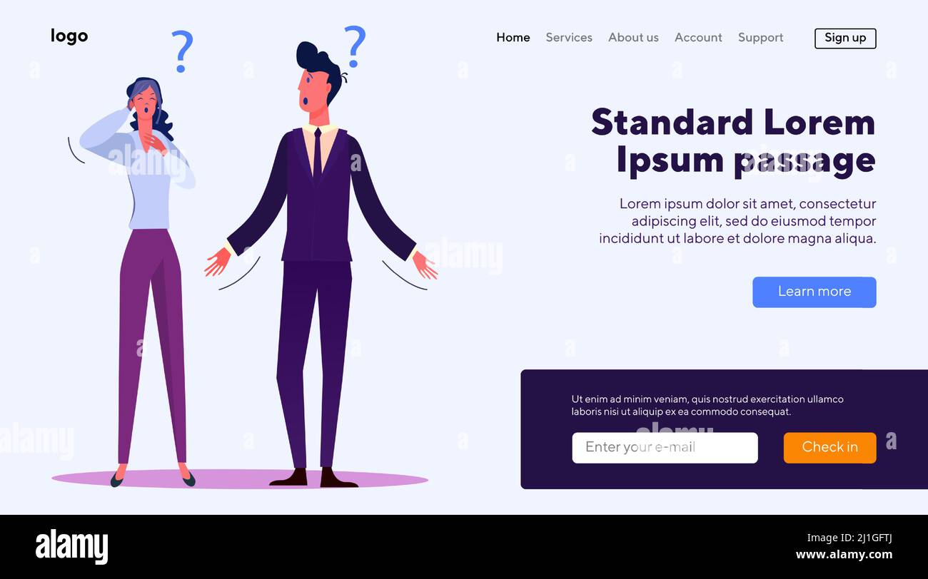 Misunderstanding worried Stock Vector Images - Alamy