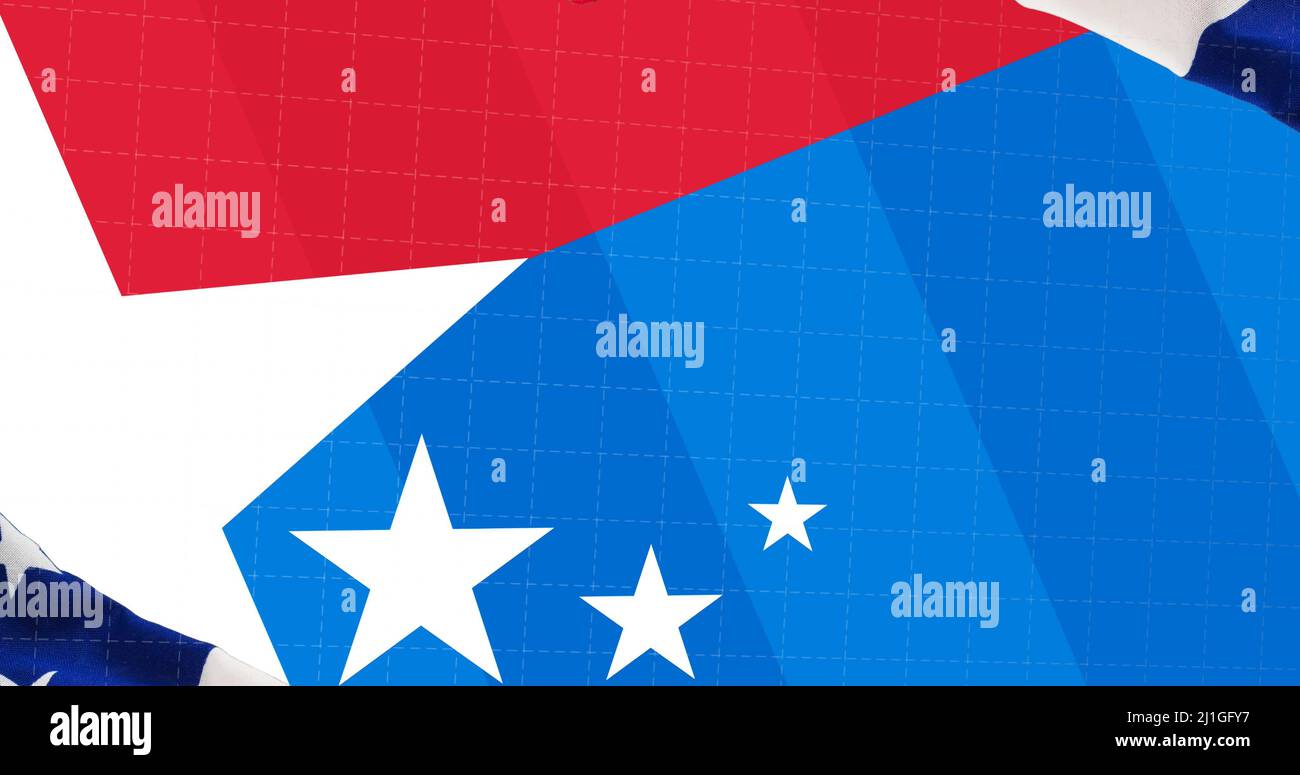 Image of statistics processing over flags of united states of america ...