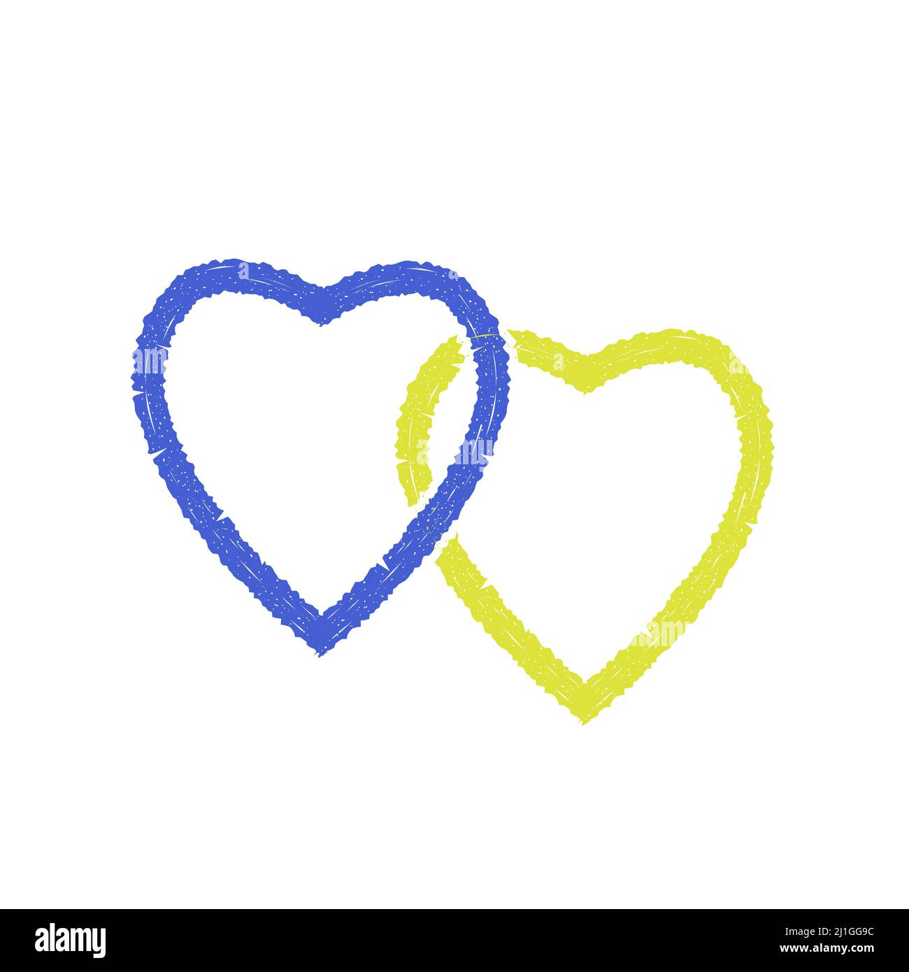 Blue And Yellow Heart Clipart