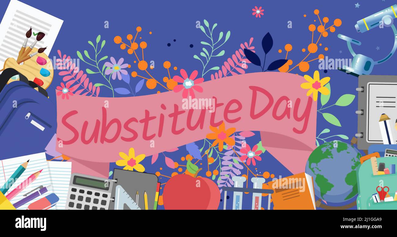 Substitute day text banner over hi-res stock photography and images - Alamy