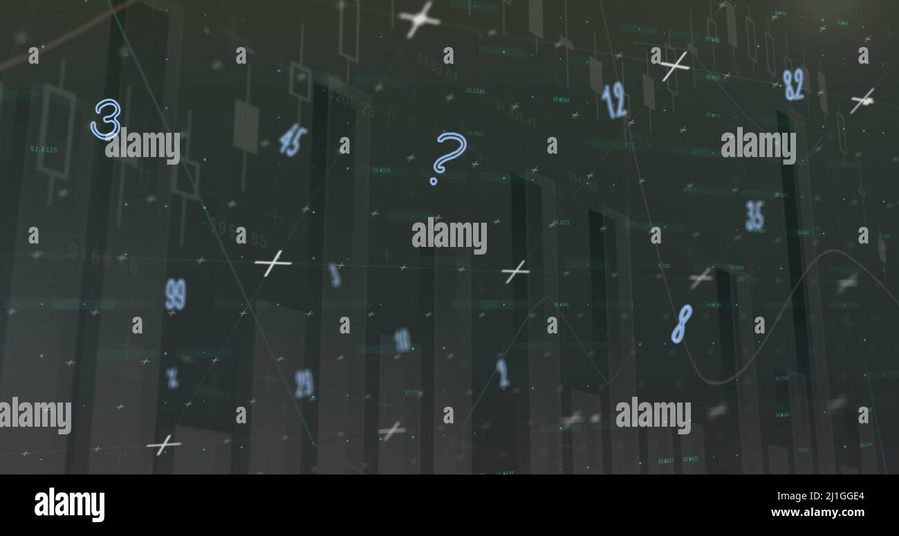 Image of data processing and numbers on black background Stock Photo ...