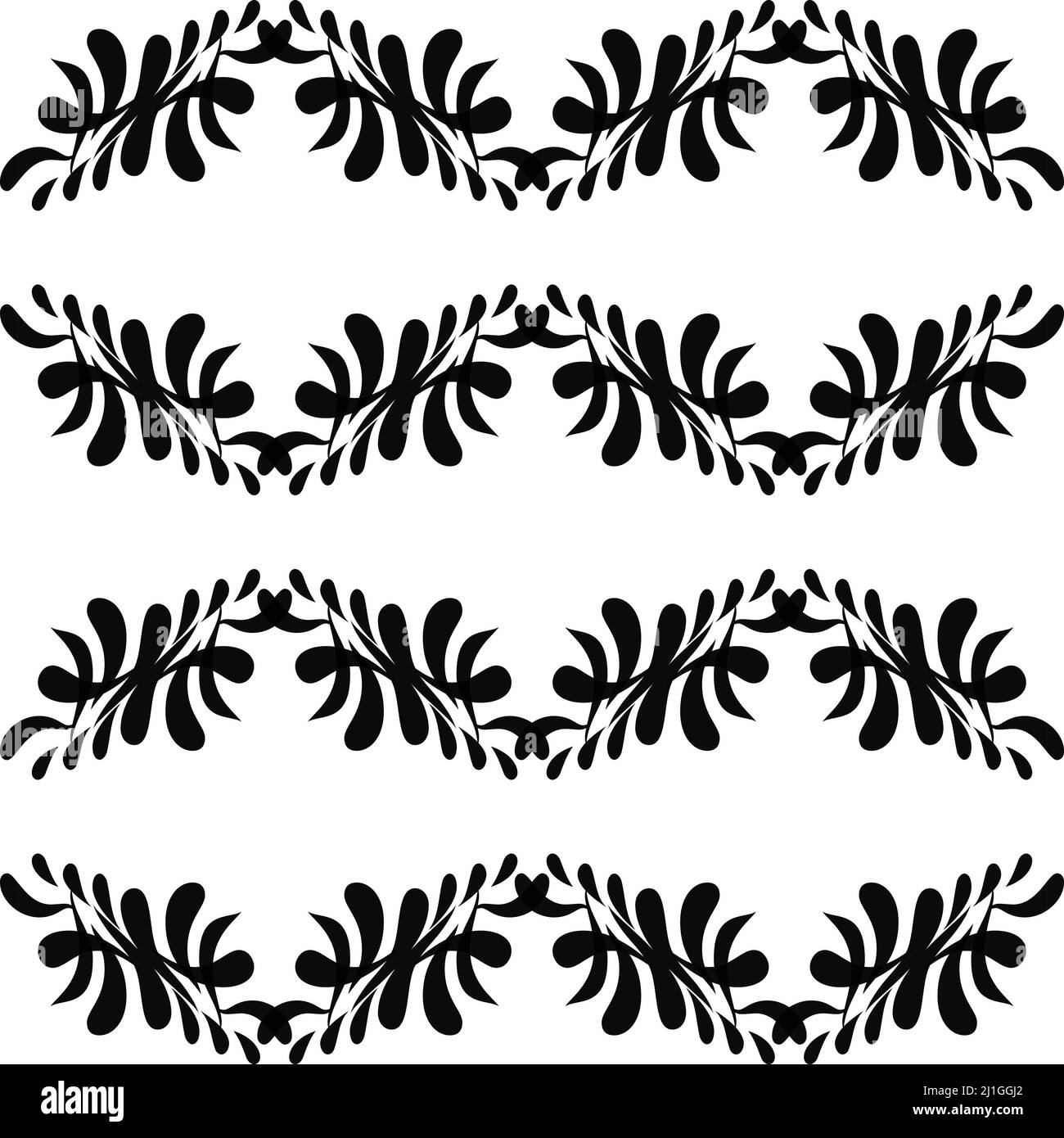 Monochrome geometric ornaments. Black and white wave patterns. Seamless ...