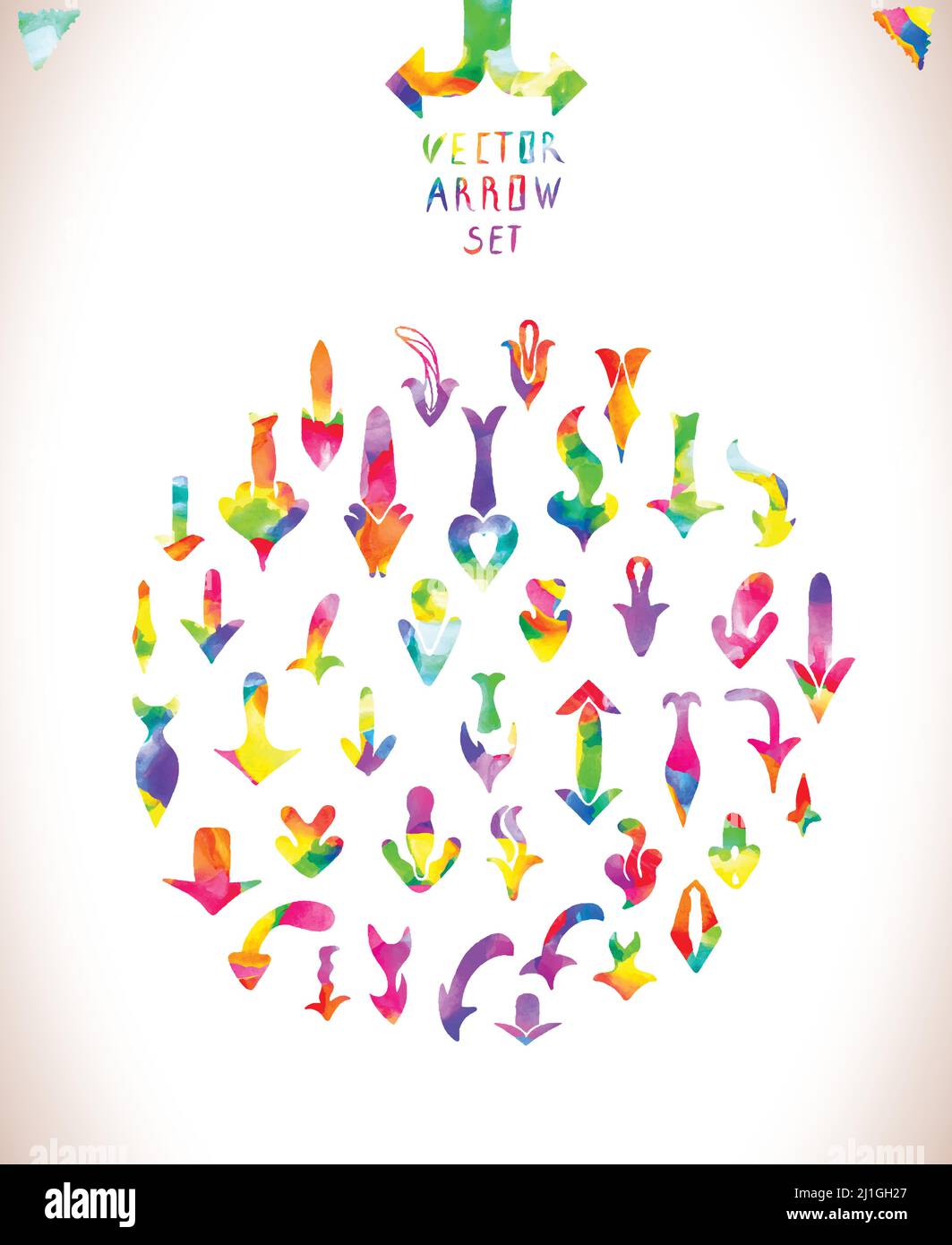 Vector set of hand drawn watercolor arrows Stock Vector Image & Art - Alamy