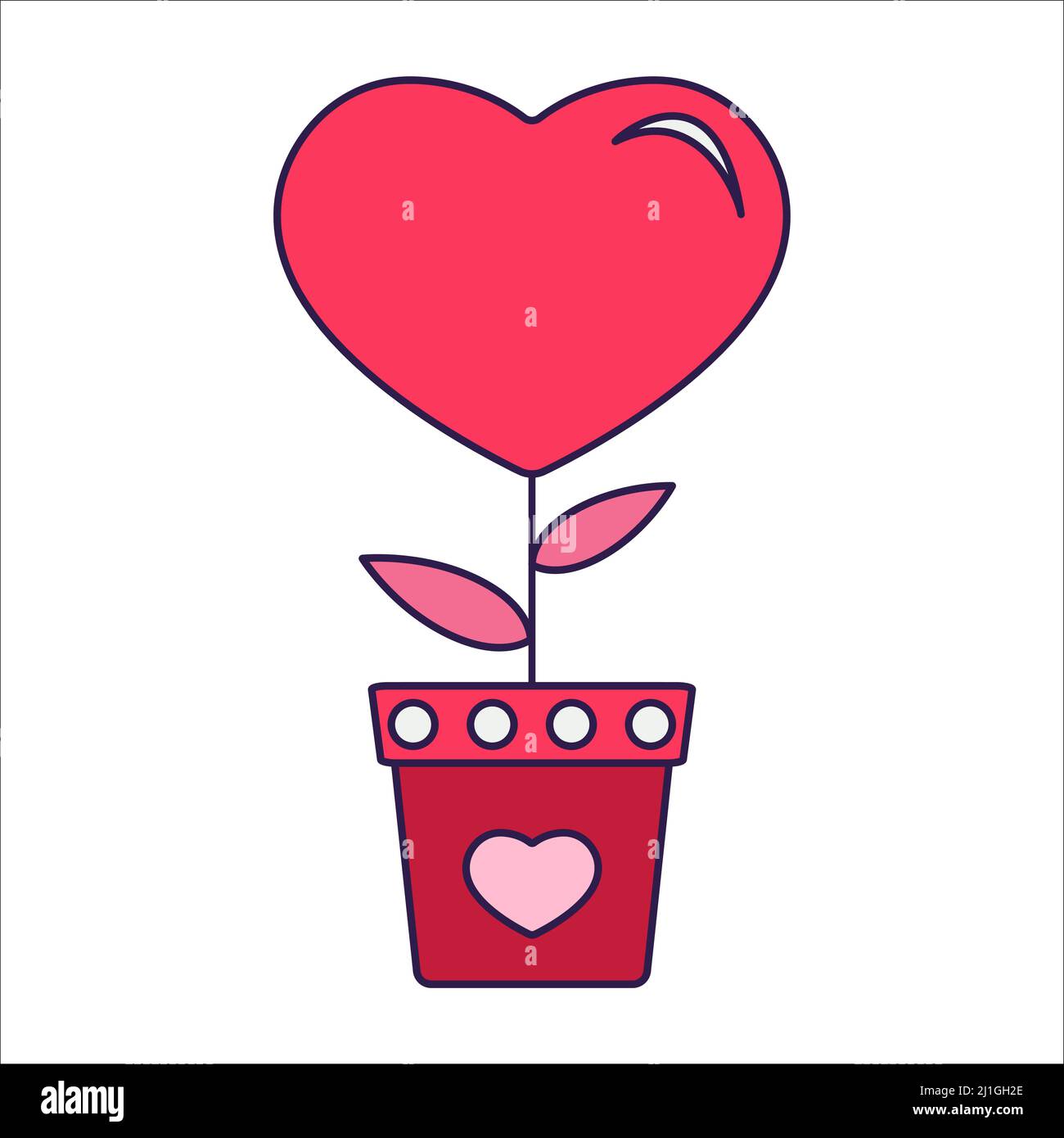 Cartoon flower in pot hi-res stock photography and images - Alamy