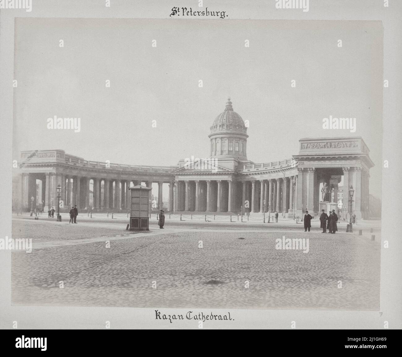 19th-century photo of Kazan Cathedral in St. Petersburg. Russian Empire ...