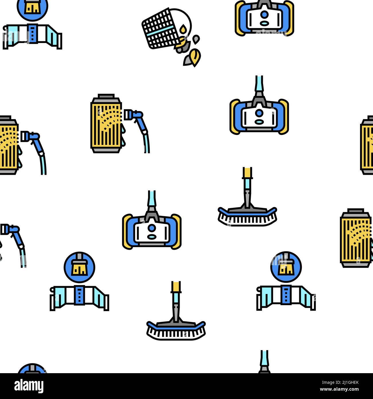 Pool Cleaning Service Vector Seamless Pattern Stock Vector Image & Art ...