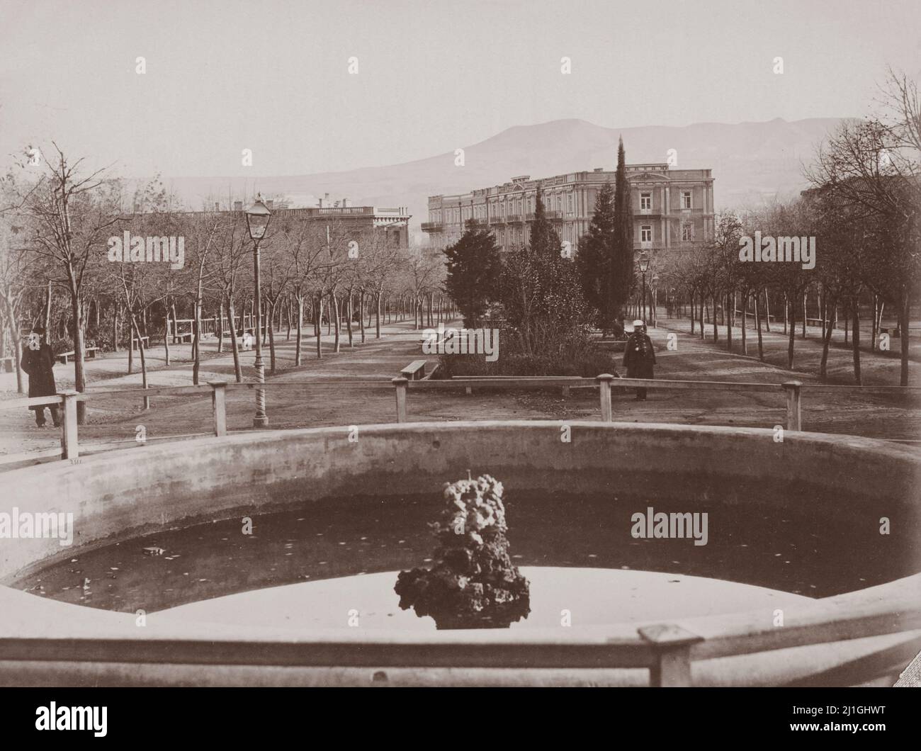 19th-century photo of Tiflis. Alexander Garden. The London Hotel and ...