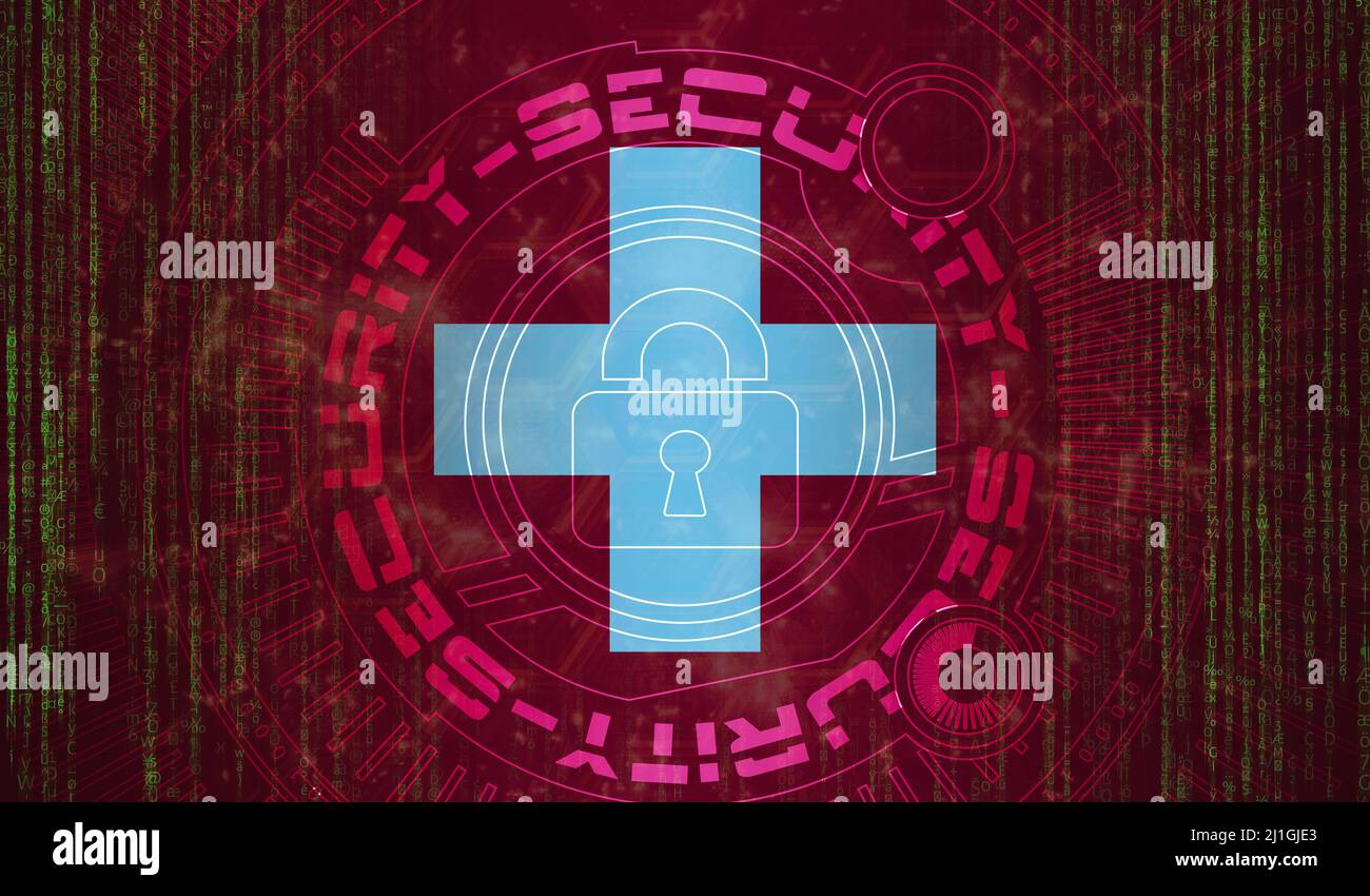 National cyber Security of Switzerland on digital background Data ...