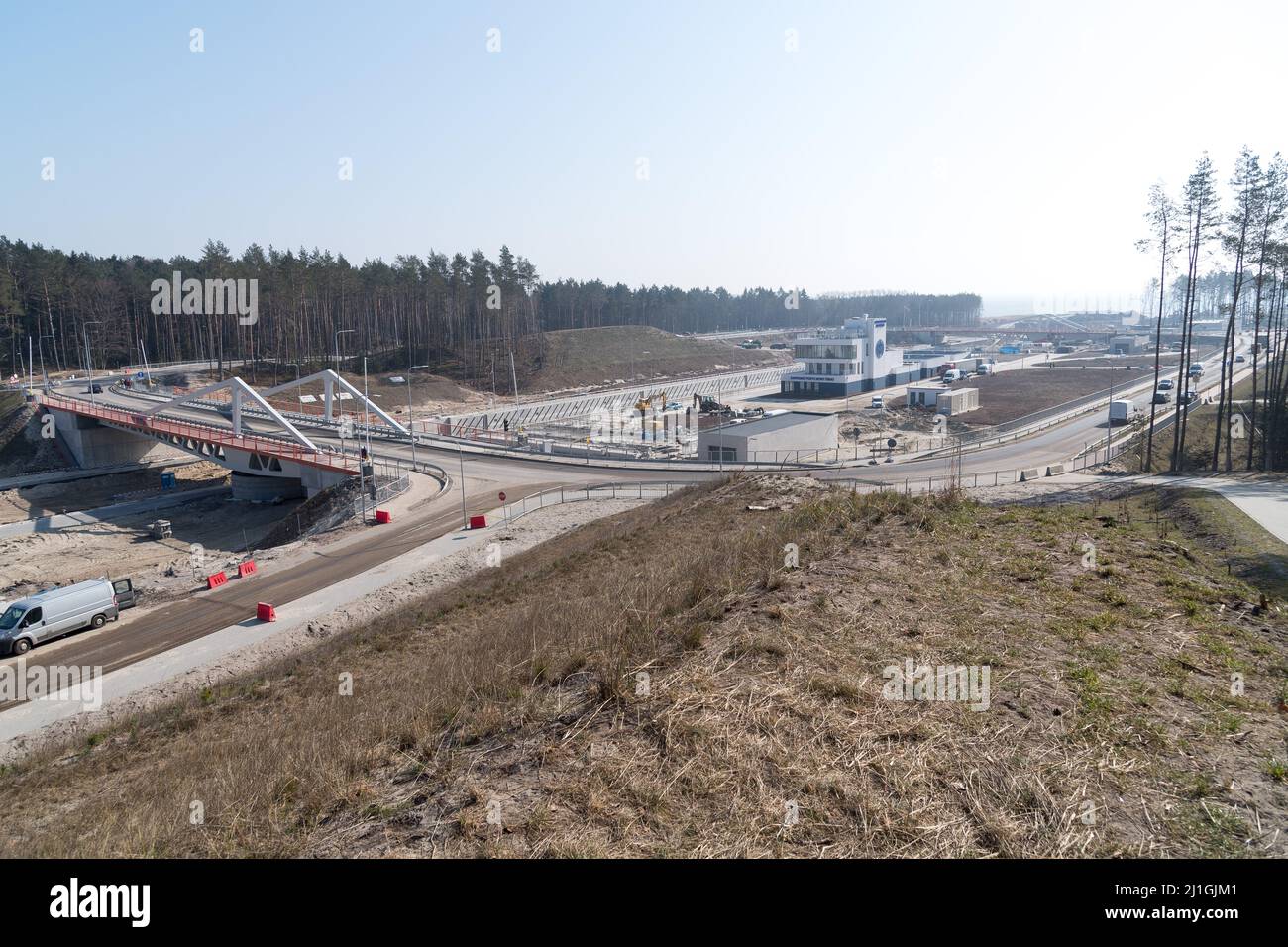 Construction site on the Vistula Spit canal which connect port of ...