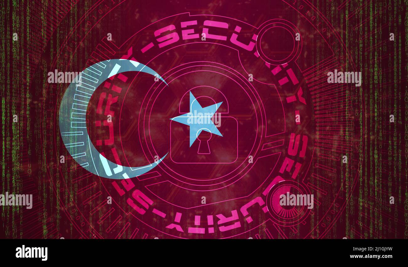 National cyber Security of Turkey on digital background Data protection ...