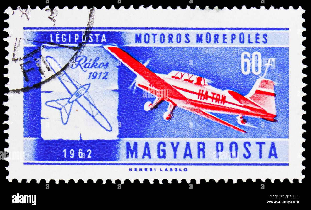 MOSCOW, RUSSIA - MARCH 10, 2022: Postage stamp printed in Hungary shows ...