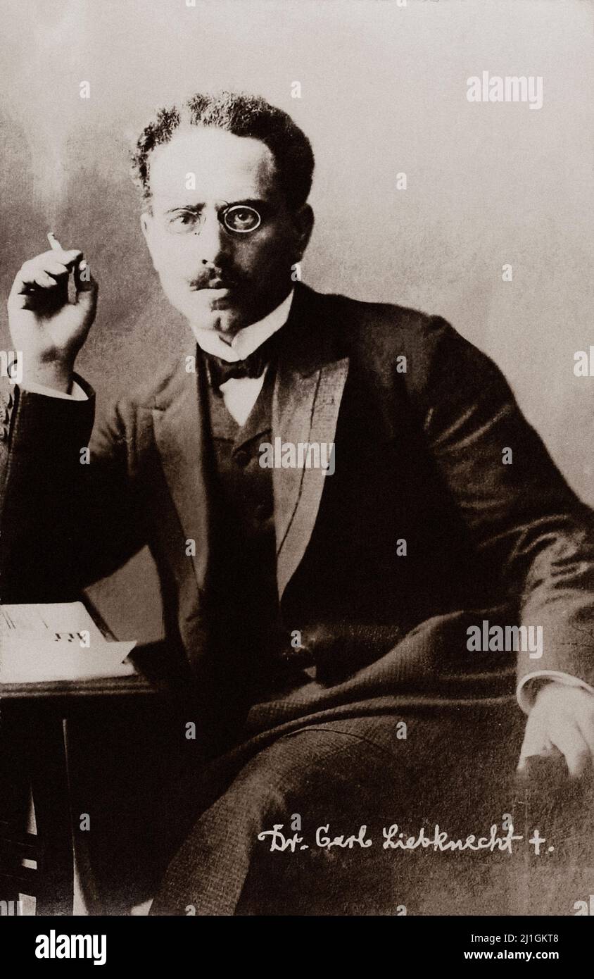 Vintage photo of Dr. Carl Liebknecht with a cigarette. 1910 Karl Paul ...
