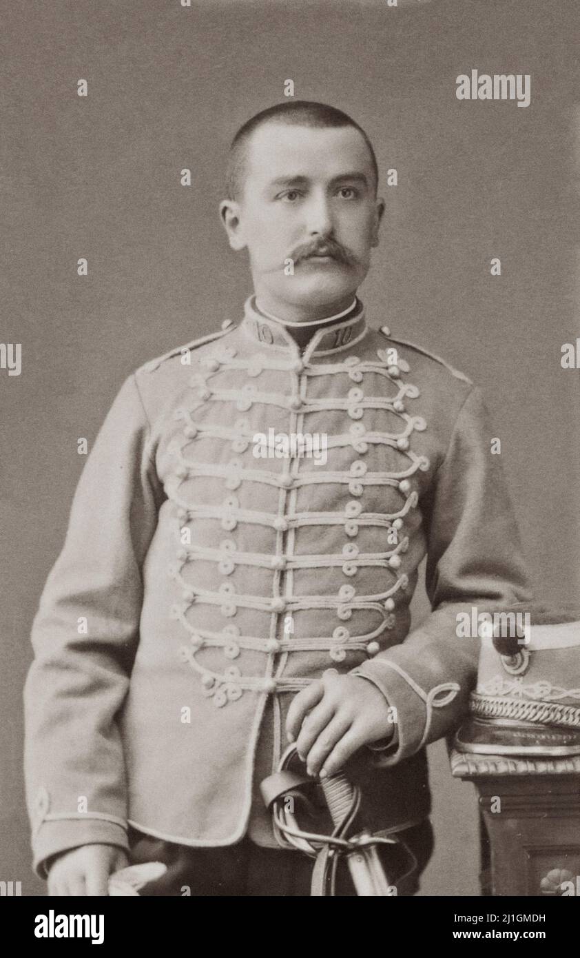Portrait of a (presumably) French soldier, standing in uniform coat ...