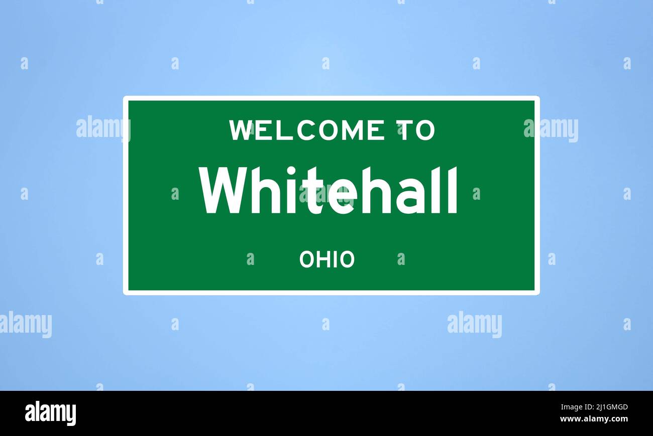 Whitehall, Ohio city limit sign. Town sign from the USA Stock Photo - Alamy