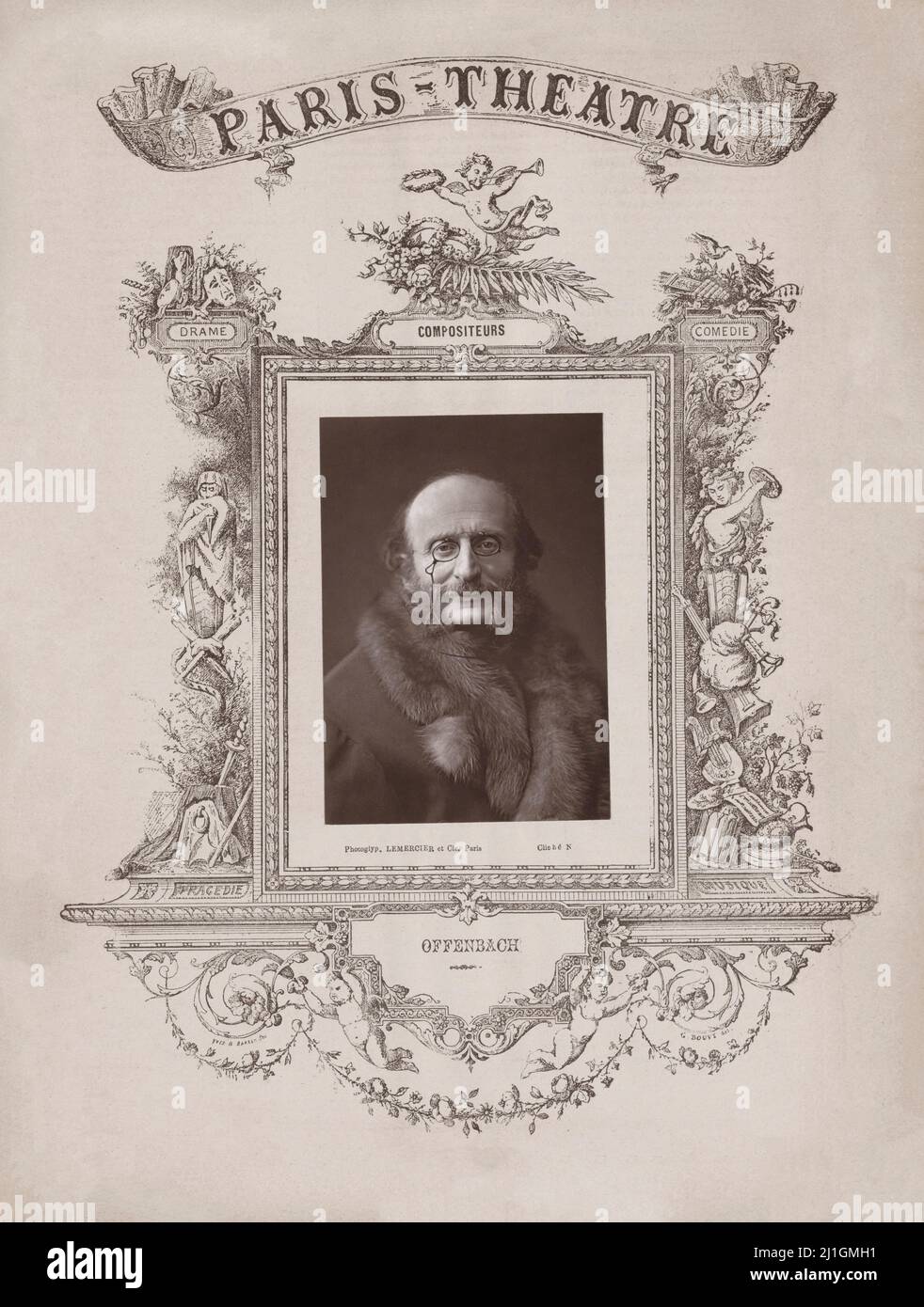 Vintage portrait of Jacques Offenbach. France. By Félix Nadar. c. 1870 ...