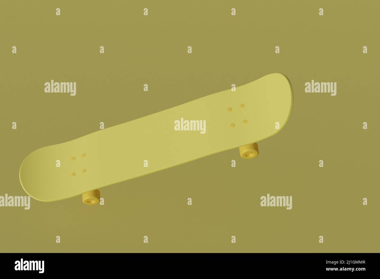 3d rendering yellow skateboard on yellow background Stock Photo - Alamy