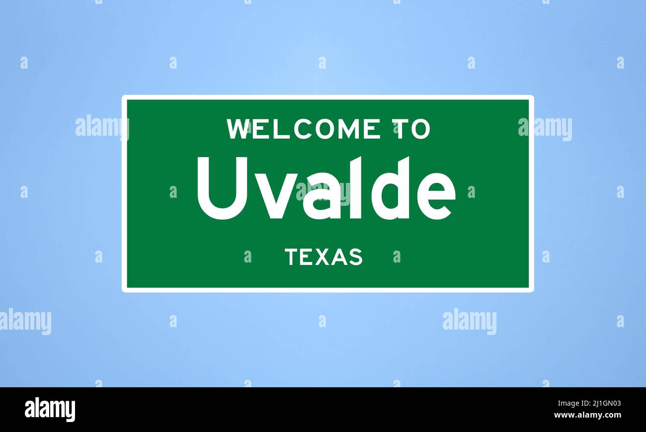 Uvalde, Texas city limit sign. Town sign from the USA Stock Photo - Alamy