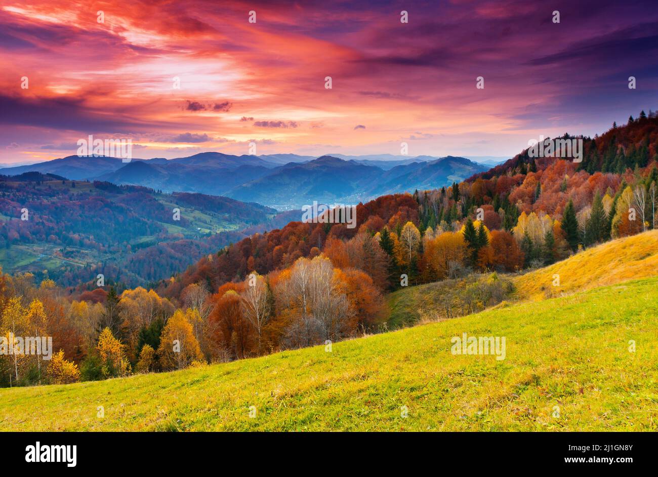 the mountain autumn landscape with colorful forest Stock Photo - Alamy