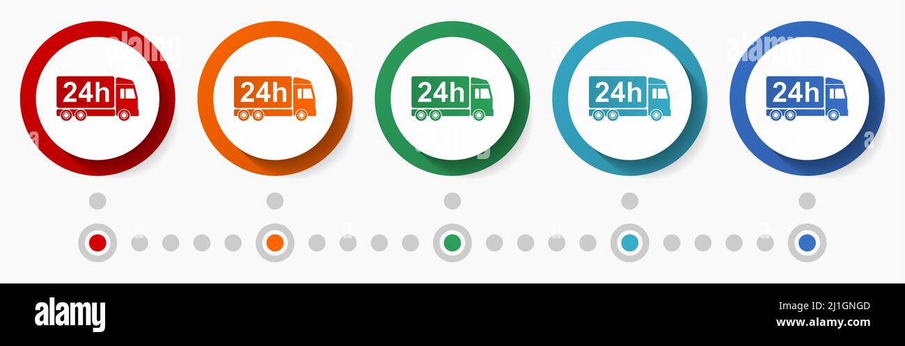 24h delivery truck icon hi-res stock photography and images - Alamy