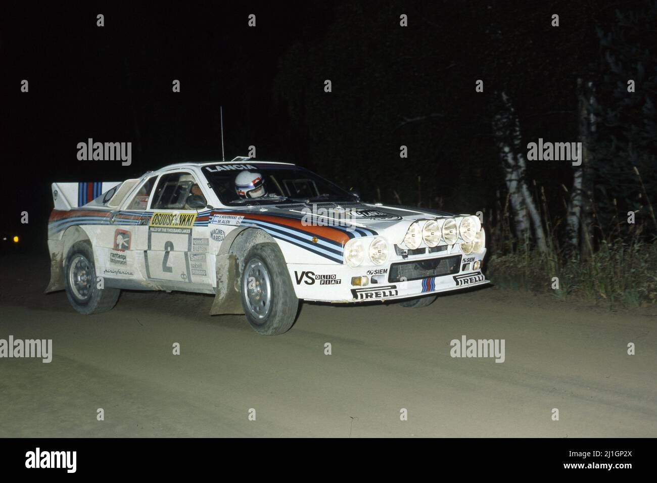 Markku Alen (FIN) Ilkka Kivimaki (FIN) Lancia Rally 037 GrB Martini ...