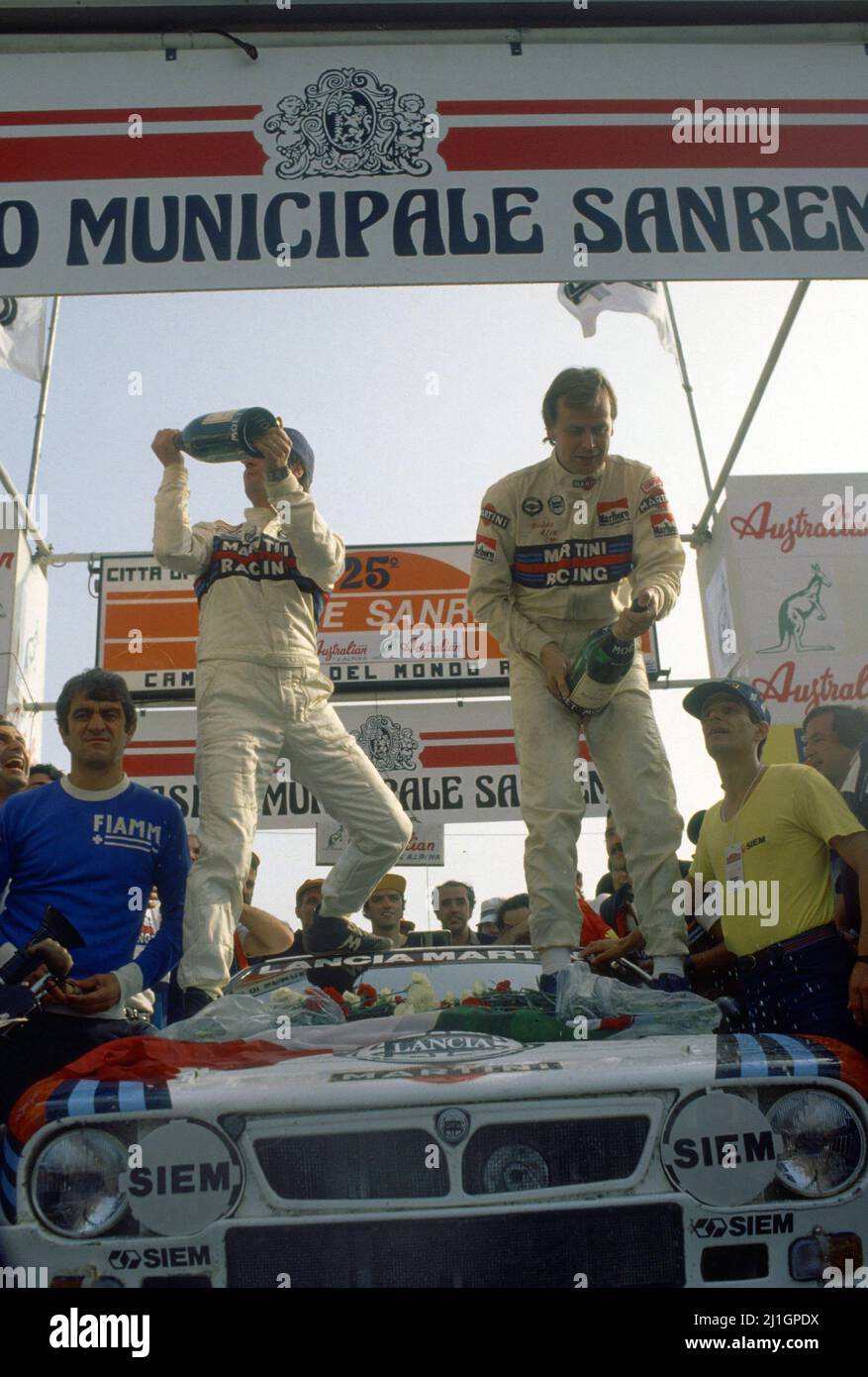 Markku Alen (FIN) Ilkka Kivimaki (FIN) Lancia Rally 037 GrB Martini ...