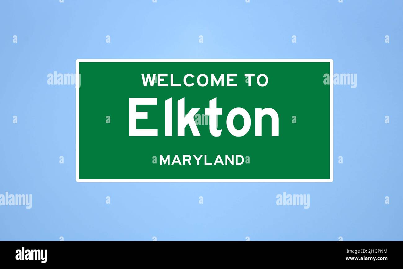 Elkton, Maryland city limit sign. Town sign from the USA Stock Photo ...