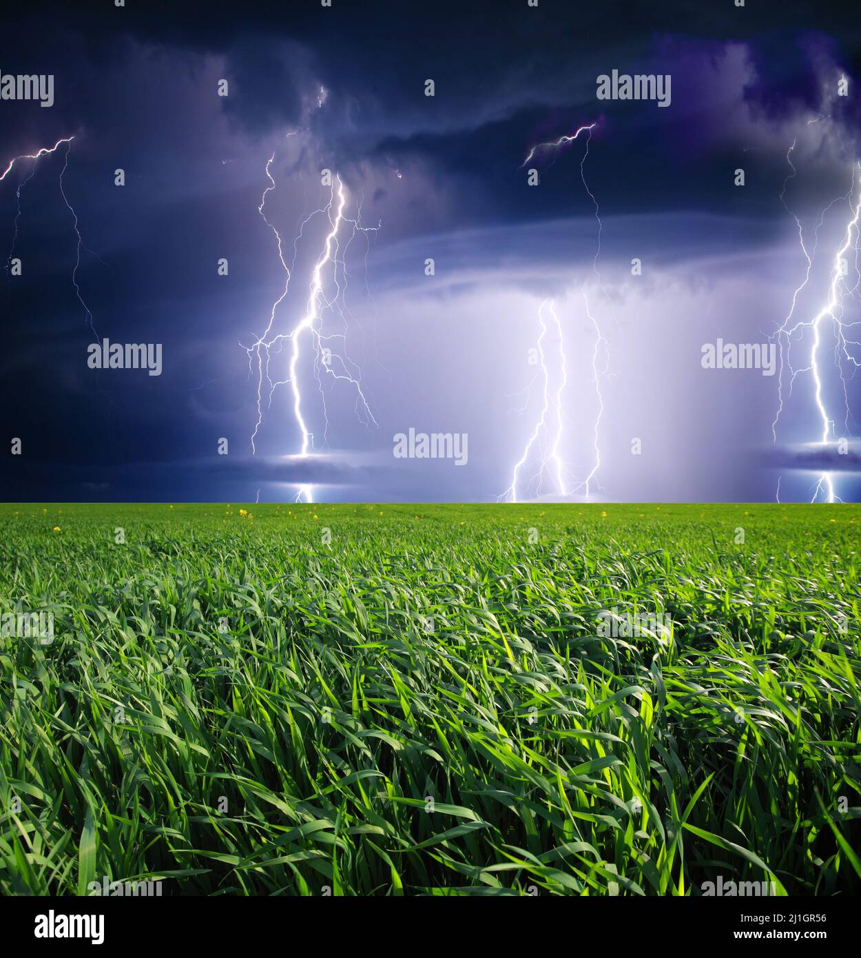Green lightning bolt hi-res stock photography and images - Alamy