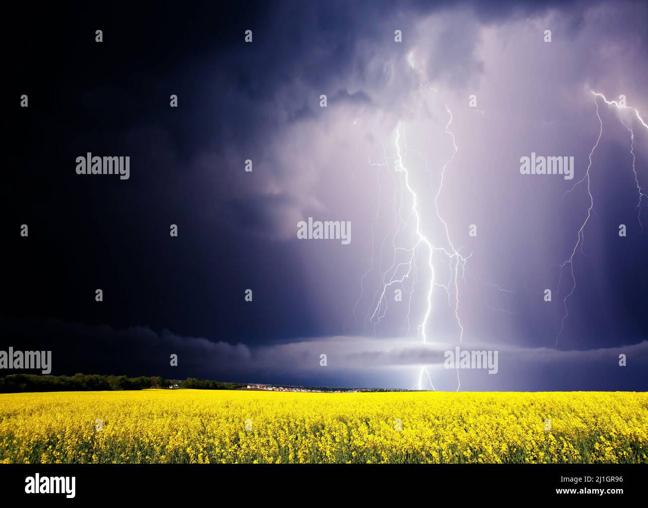 summer storm beginning with lightning Stock Photo - Alamy