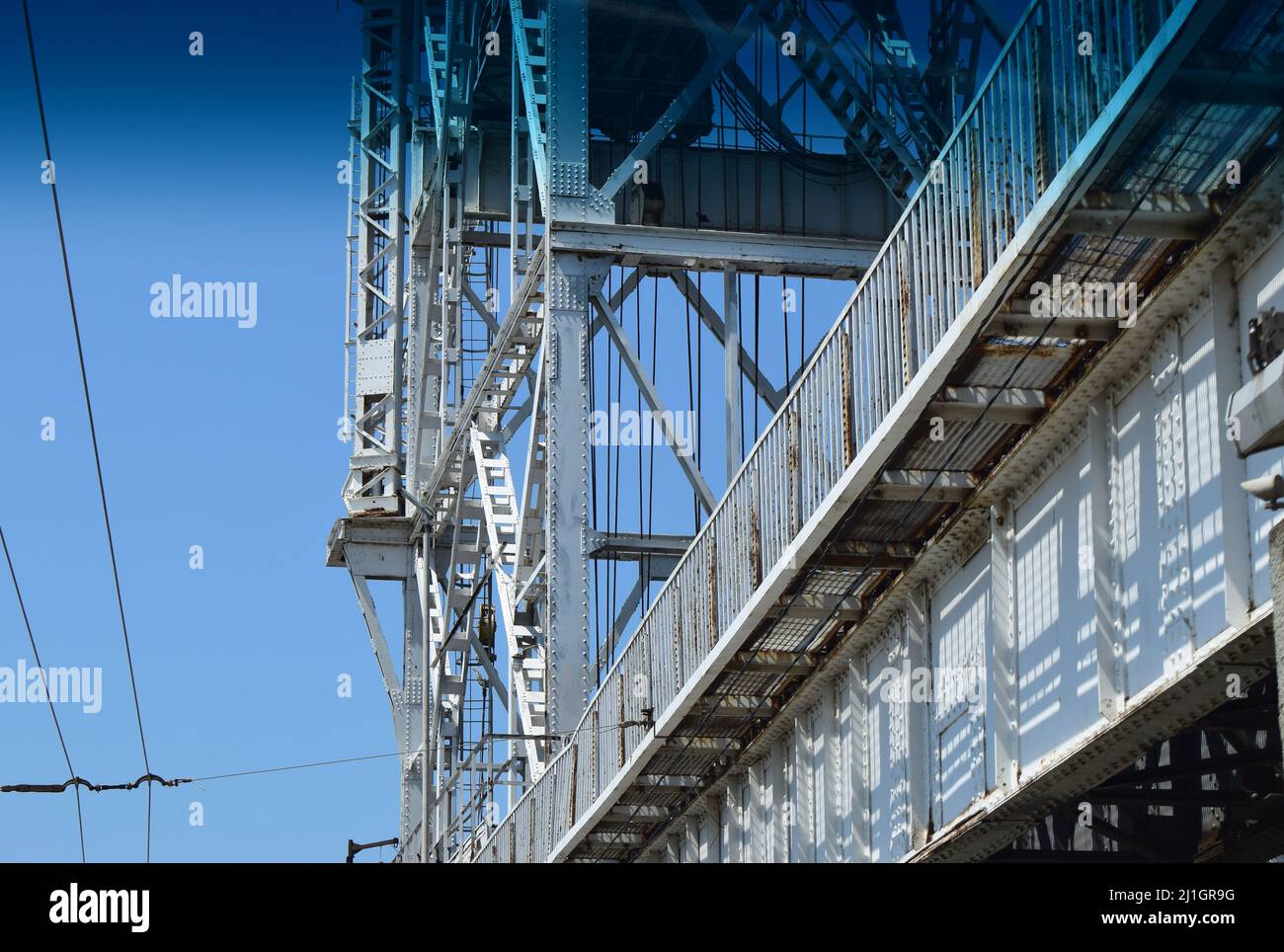 Steel Bridge, steel structure close-up view. Detailed design elements ...