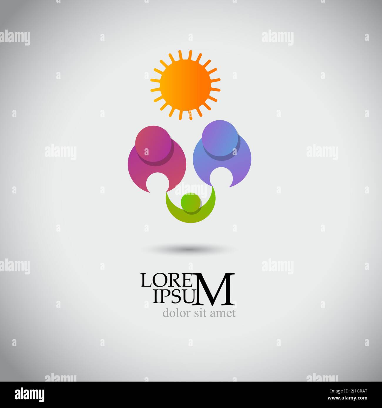 Template abstract vector logo design family. Mom and dad are holding ...