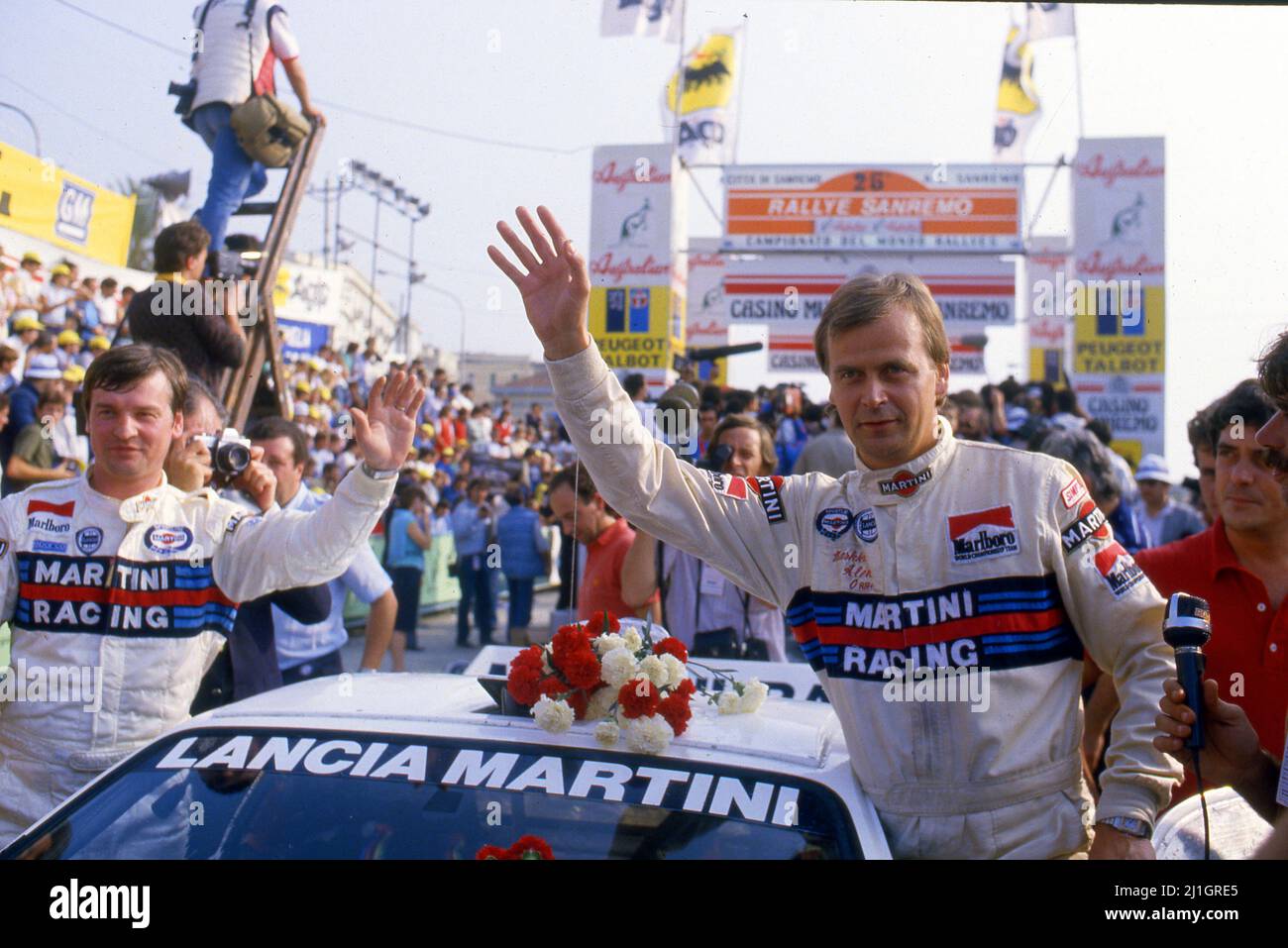 Markku Alen (FIN) Ilkka Kivimaki (FIN) Lancia Rally 037 GrB Martini ...