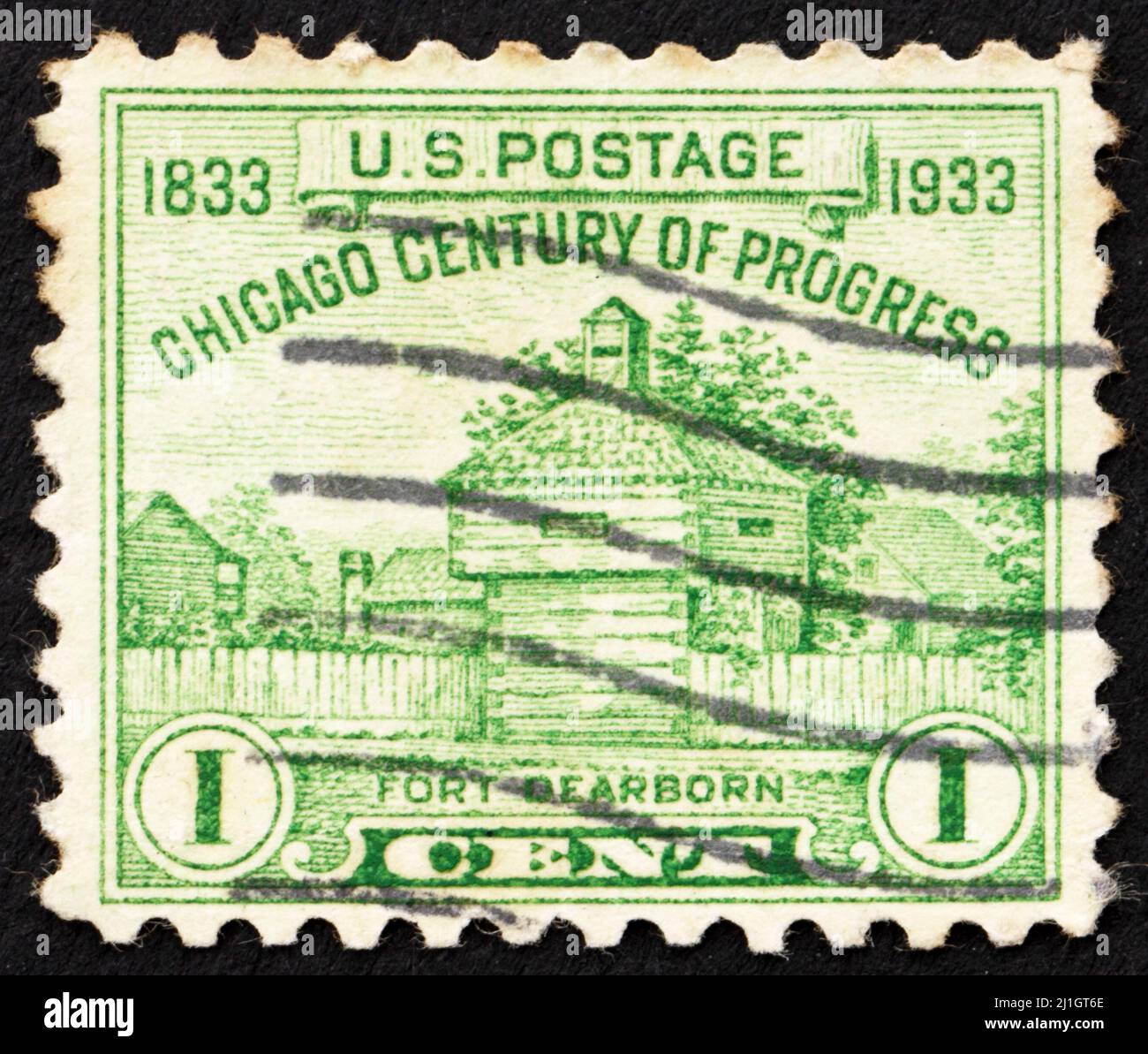 UNITED STATES OF AMERICA - CIRCA 1933: a stamp printed in the United ...