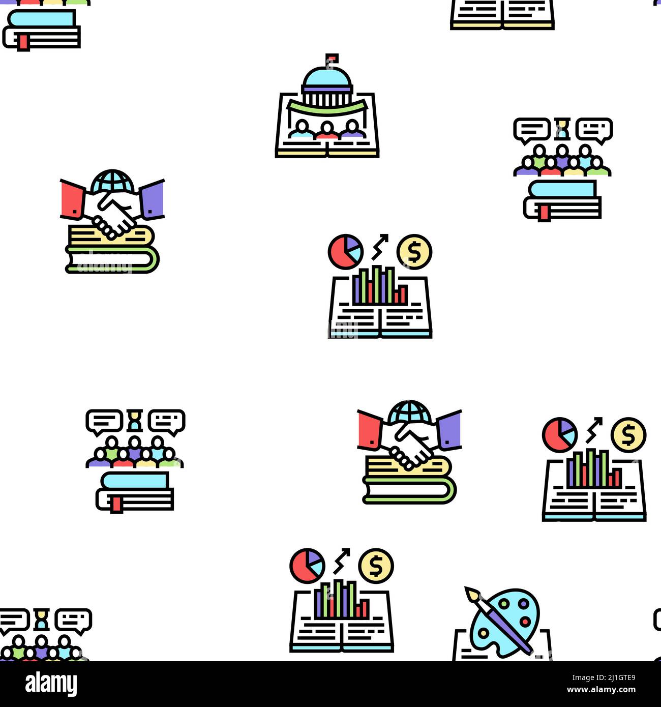 History Learn Educational Lesson Vector Seamless Pattern Stock Vector ...