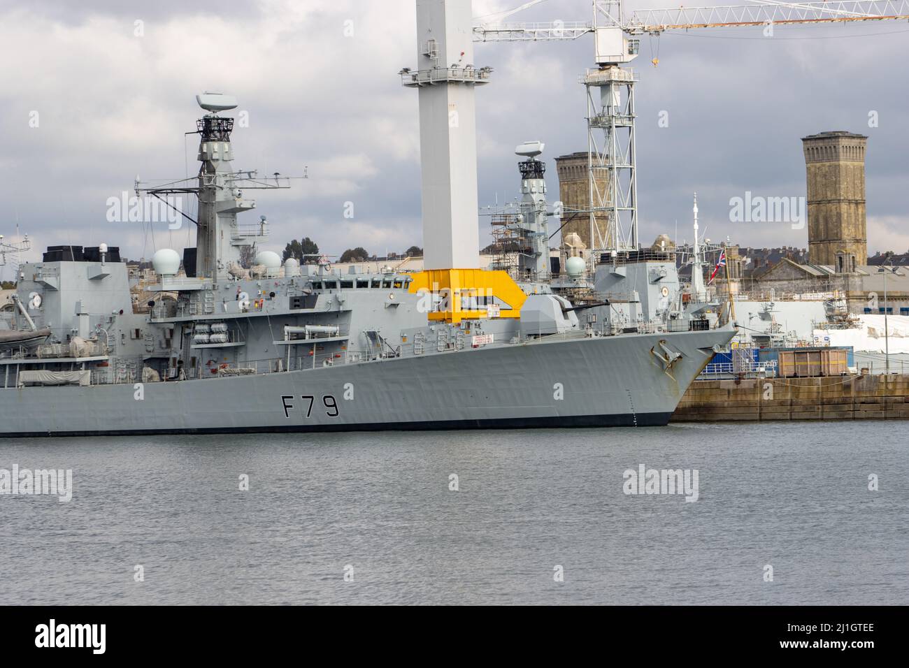 PLYMOUTH, DEVON, UK - OCTOBER 16, 2021 HMS Portland (F79) a Type 23 ...